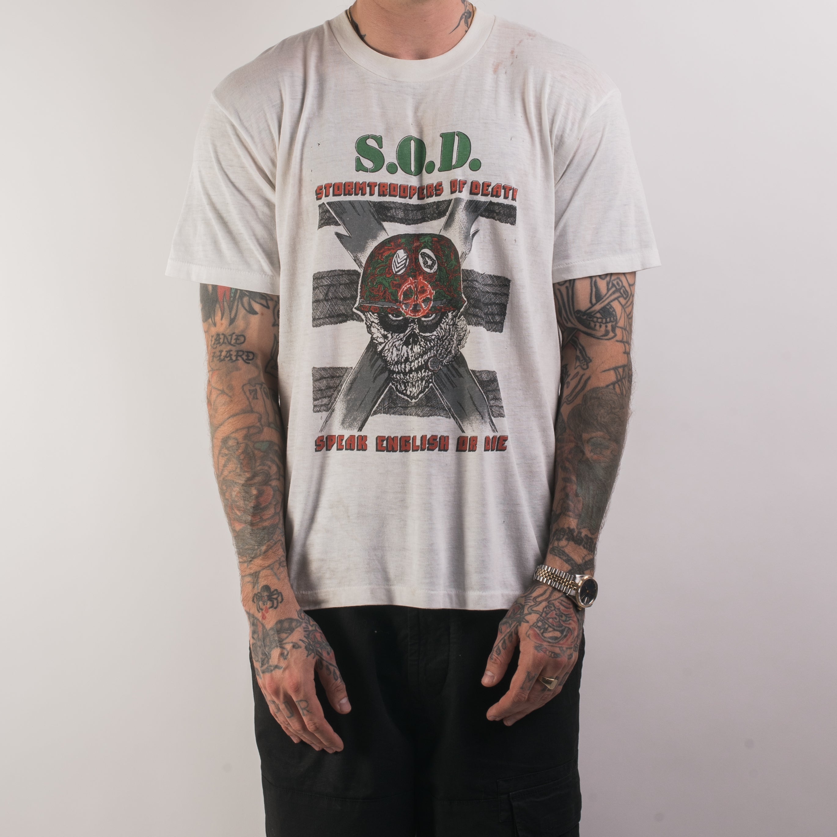 Vintage 80’s SOD Fist Banging Mania T-Shirt – Mills Vintage USA