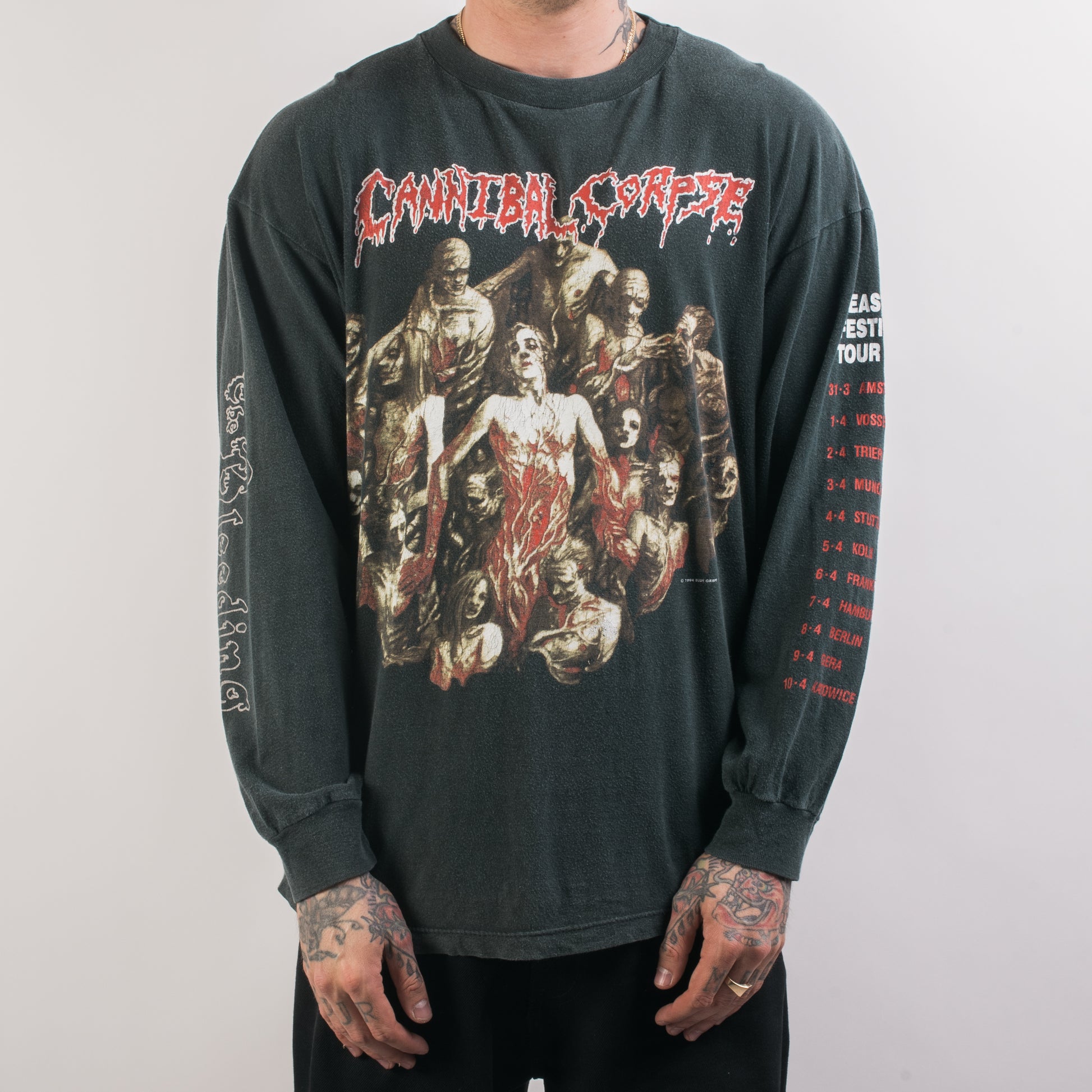 Vintage 1994 Cannibal Corpse Bleeding Easter Tour Longsleeve – Mills ...