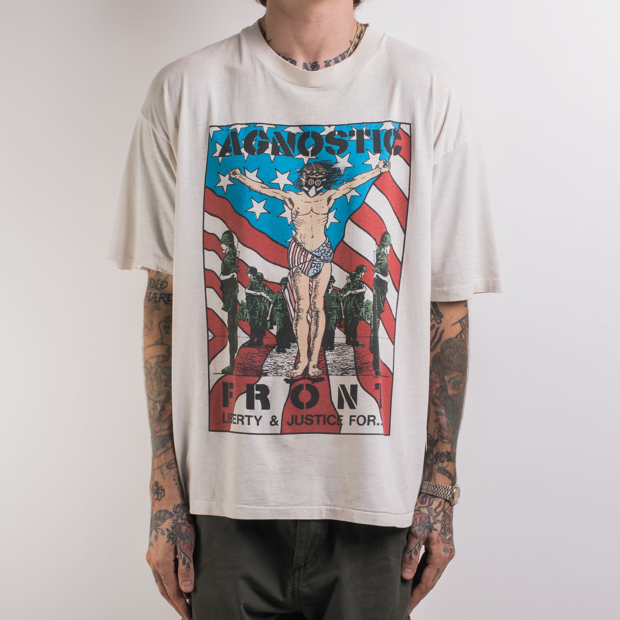 Vintage 80’s Agnostic Front Liberty And Justice For T-Shirt – Mills ...